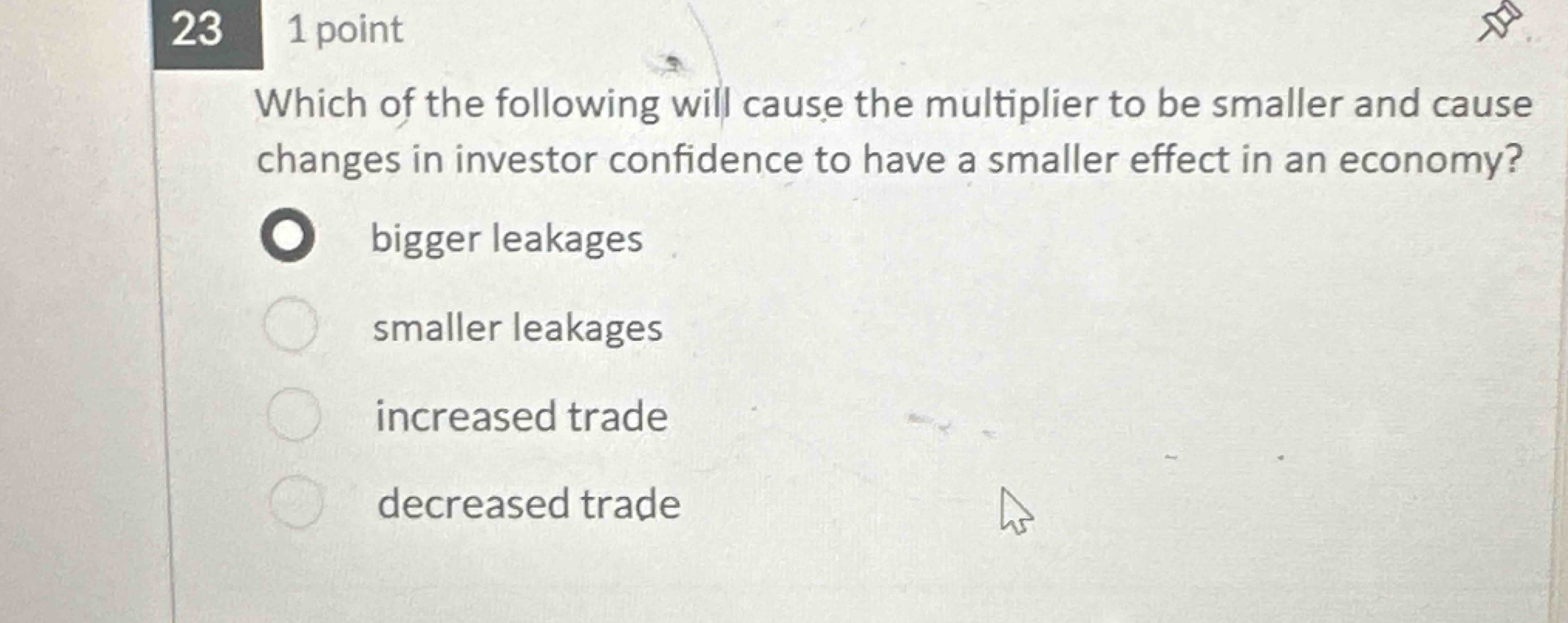 Solved 231 ﻿pointWhich of the following will cause the | Chegg.com