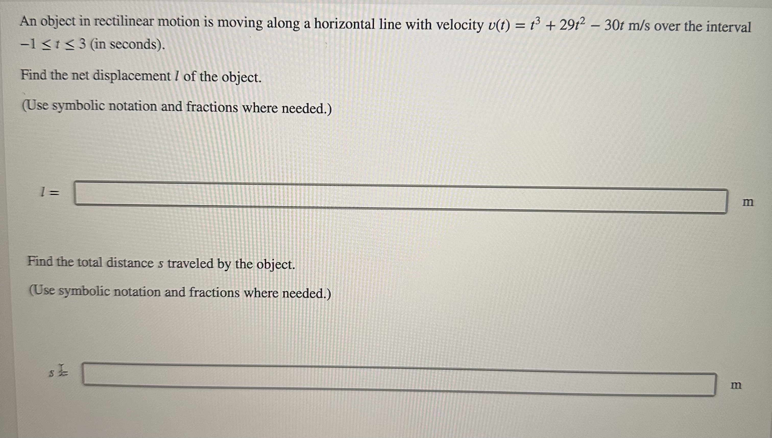 Solved An Object In Rectilinear Motion Is Moving Along A