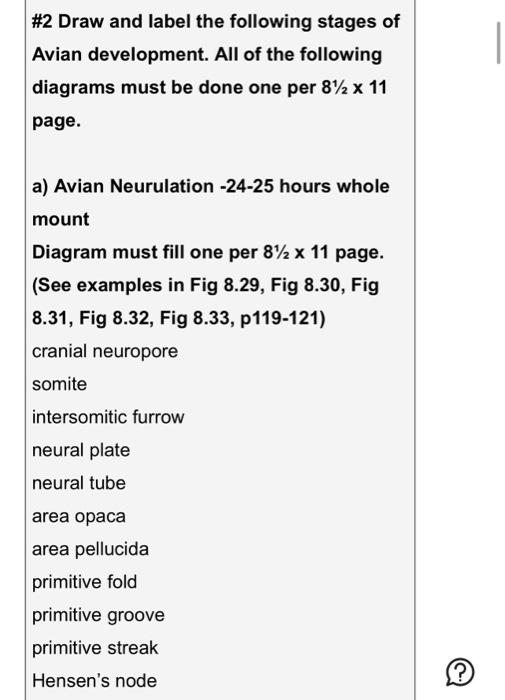 #2 Draw and label the following stages of Avian | Chegg.com