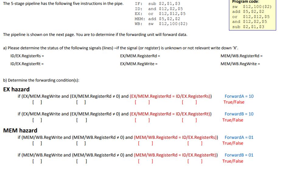 Solved The 5-stage pipeline has the following five | Chegg.com
