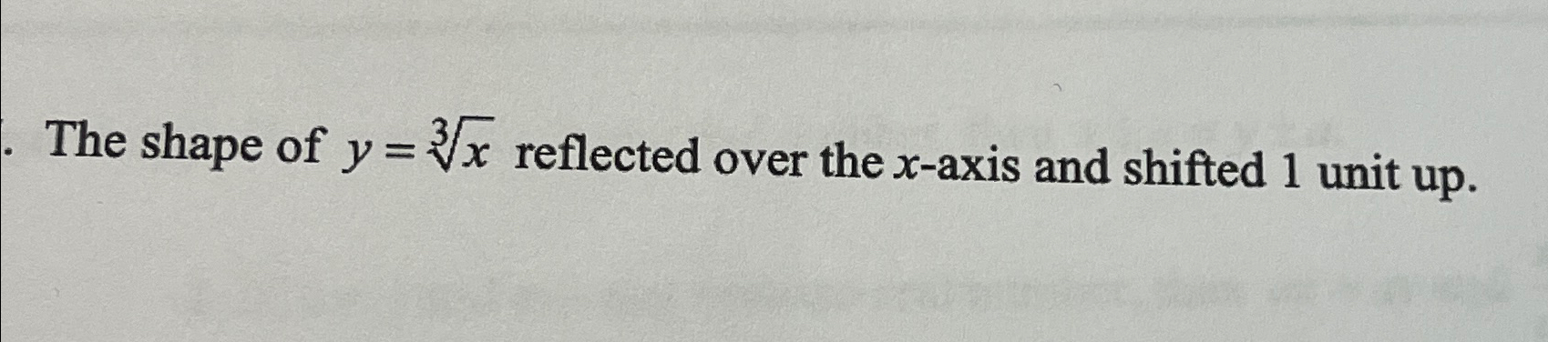 Solved The shape of y=x3 ﻿reflected over the x-axis and | Chegg.com