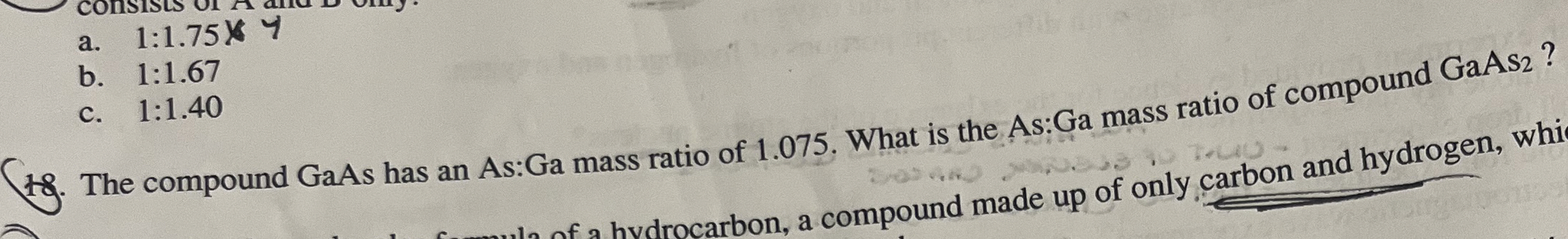 Solved The compound GaAs has an As:Ga mass ratio of 1.075 . | Chegg.com