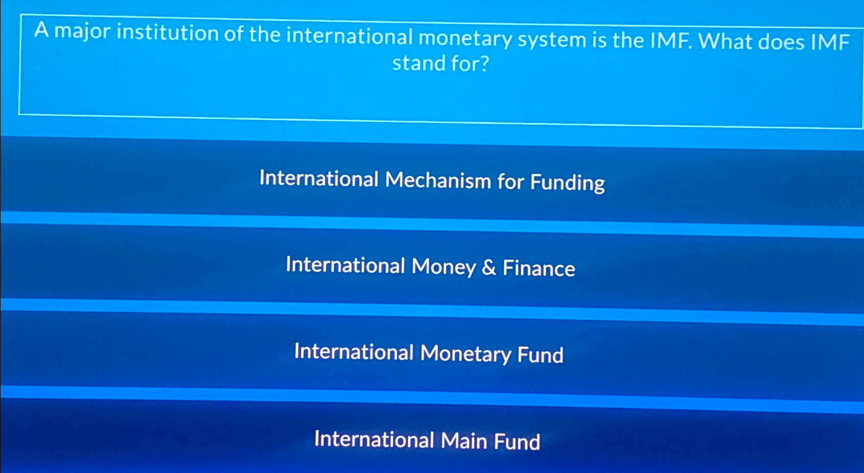 Solved A major institution of the international monetary | Chegg.com
