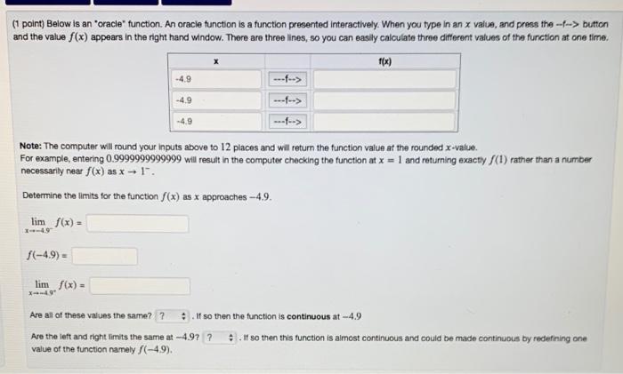 Solved 1 Point Below Is An Oracle Function An Oracle