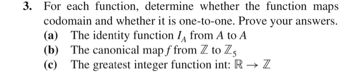 Solved 3. For each function, determine whether the function | Chegg.com