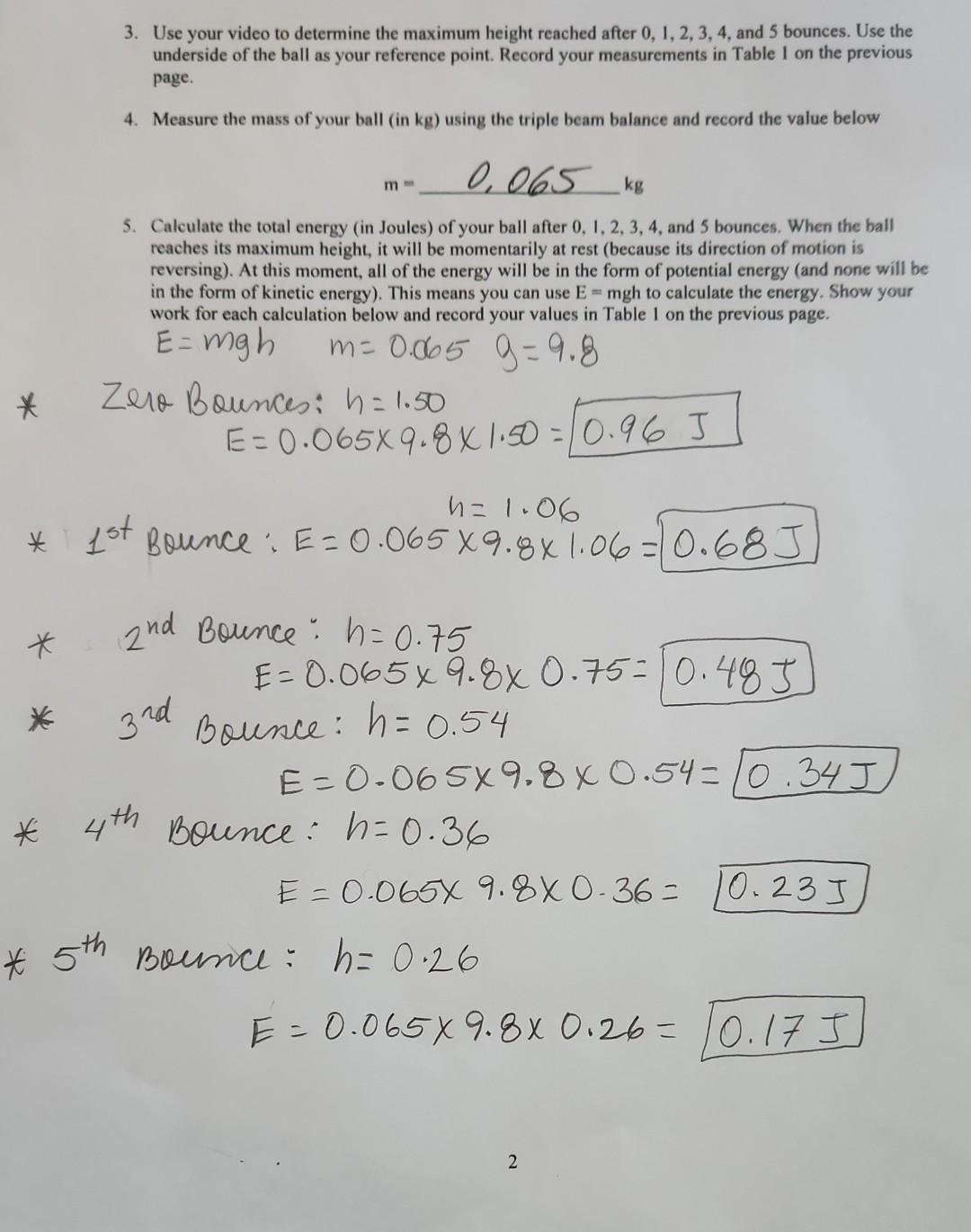 Solved Investigation A: Energy Loss in a Bouncing Ball | Chegg.com