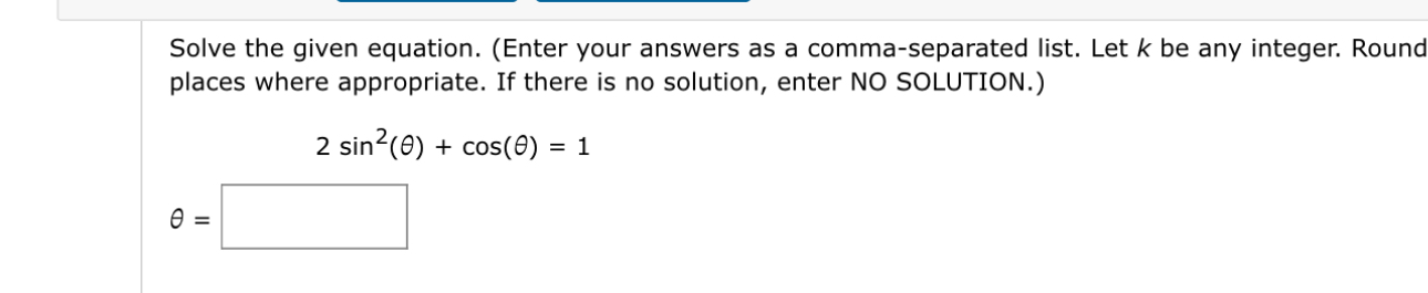 Solved Solve the given equation. (Enter your answers as a | Chegg.com