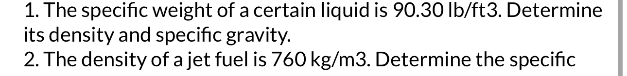 Solved The specific weight of a certain liquid is | Chegg.com