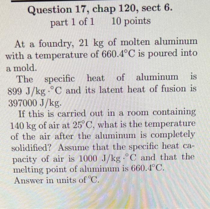 Solved Question 17, chap 120 , sect 6. part 1 of 110 points | Chegg.com