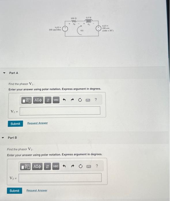 Solved Find the phasor V1. Enter your answer using polar | Chegg.com