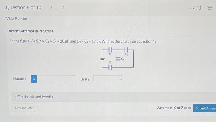 Solved In the figure V=5.9 V1C1=C2=20μF1 and C3=C4=17μF. | Chegg.com