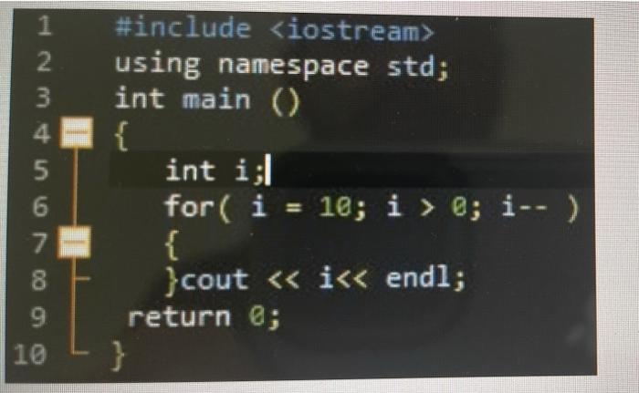 Solved 1 #include 2 using namespace std; 3 int main() 4 { 5 | Chegg.com