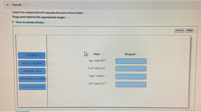 Solved Part A A solution contains some or all of the ions | Chegg.com