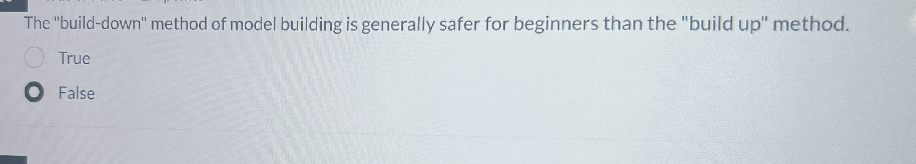 Solved The "build-down" method of model building is | Chegg.com