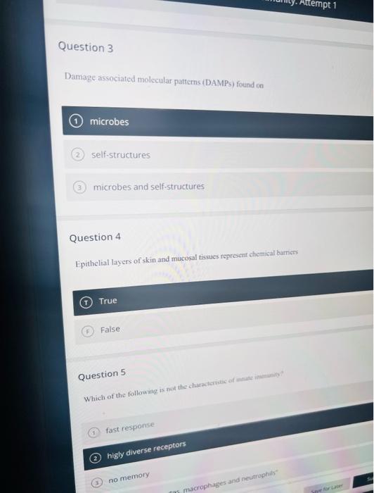 Solved Pathogen associated molecular patterns (PAMPs) found | Chegg.com