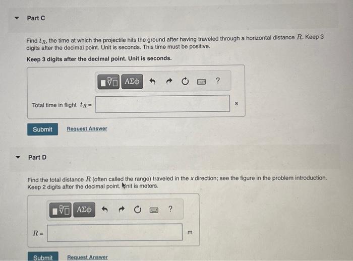 Solved projectile is fired at an initial height h=82.0 m | Chegg.com