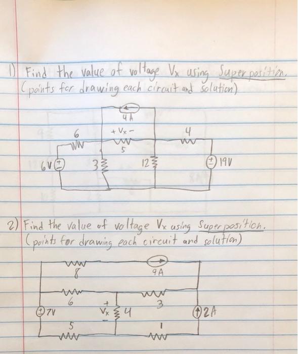 Solved 1) Find the value of voltage Vy using Super position | Chegg.com