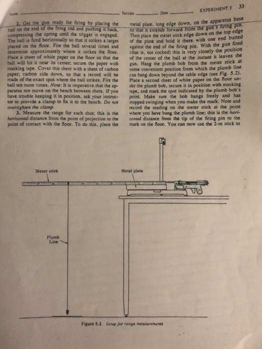 The Ballistic Pendulum. Projectile Motion 5 The | Chegg.com