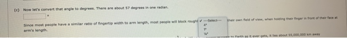 Solved (c) Now let's convert that angle to degrees. There | Chegg.com