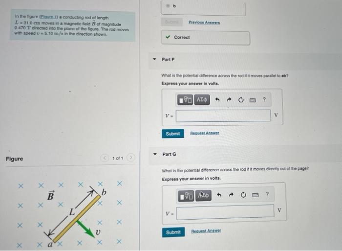 Solved In the tigure (Figute 1 ) a conducting rod of length | Chegg.com Solved In the tigure (Figute 1 ) a conducting rod of length | Chegg.com
