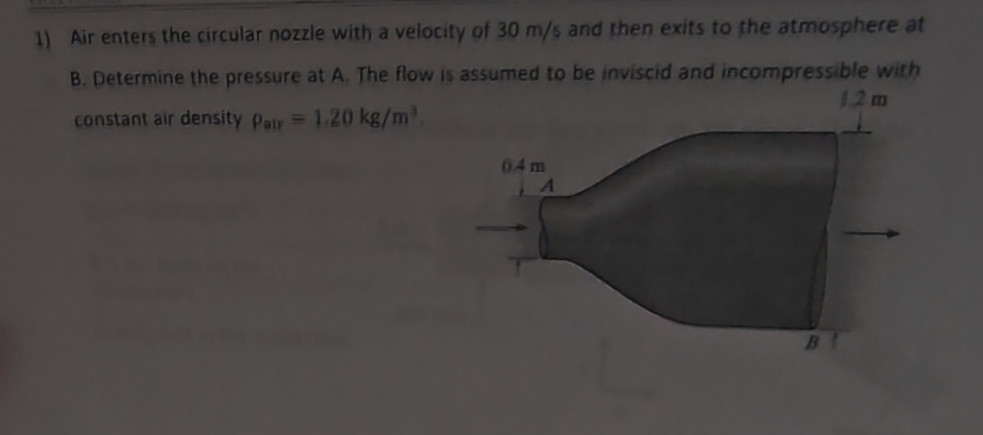 Solved Air enters the circular nozzle with a velocity of | Chegg.com
