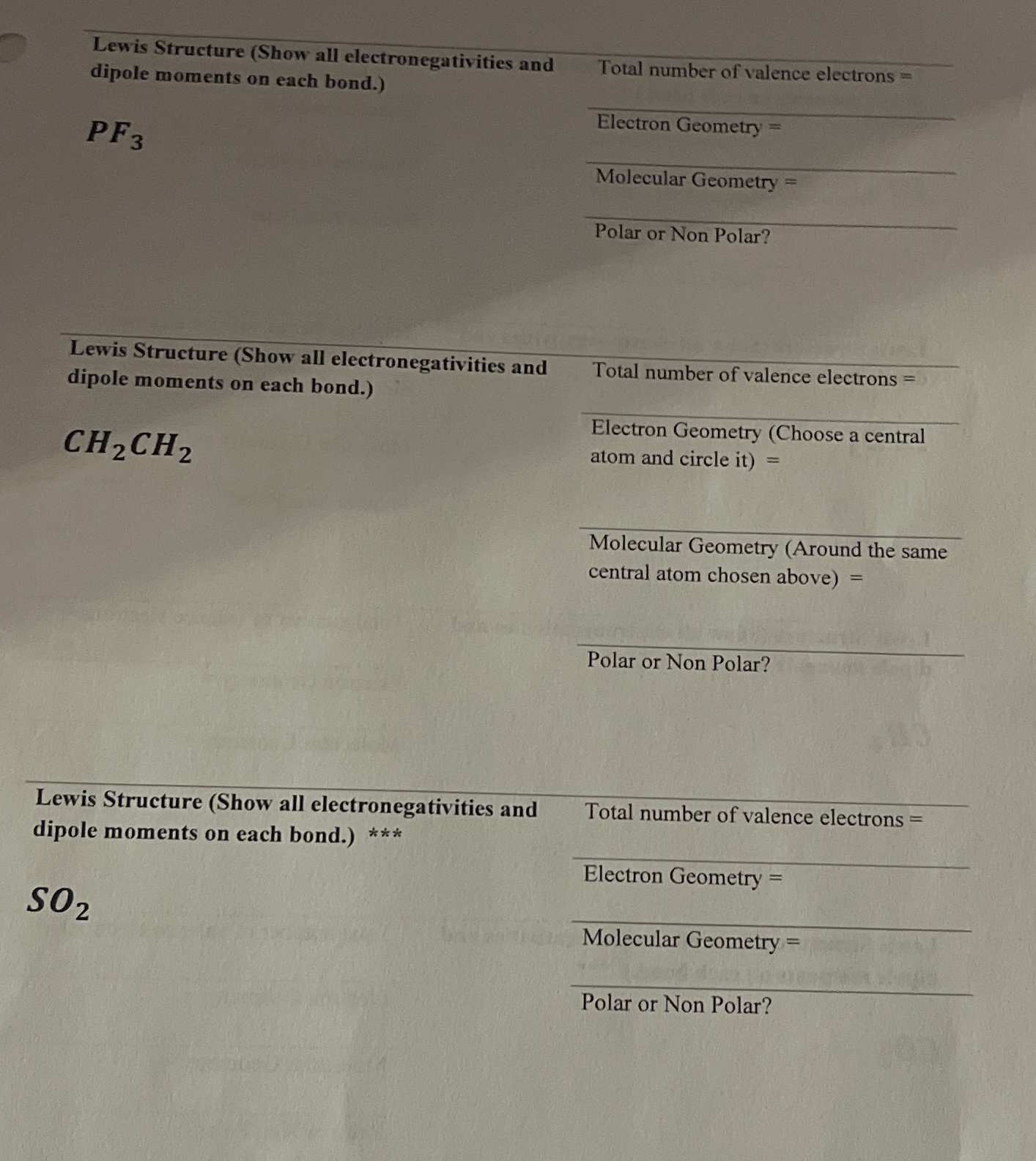 Solved Lewis Structure (Show all electronegativities and | Chegg.com