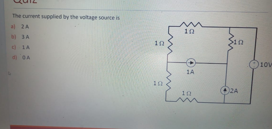 Solved The current supplied by the voltage source | Chegg.com