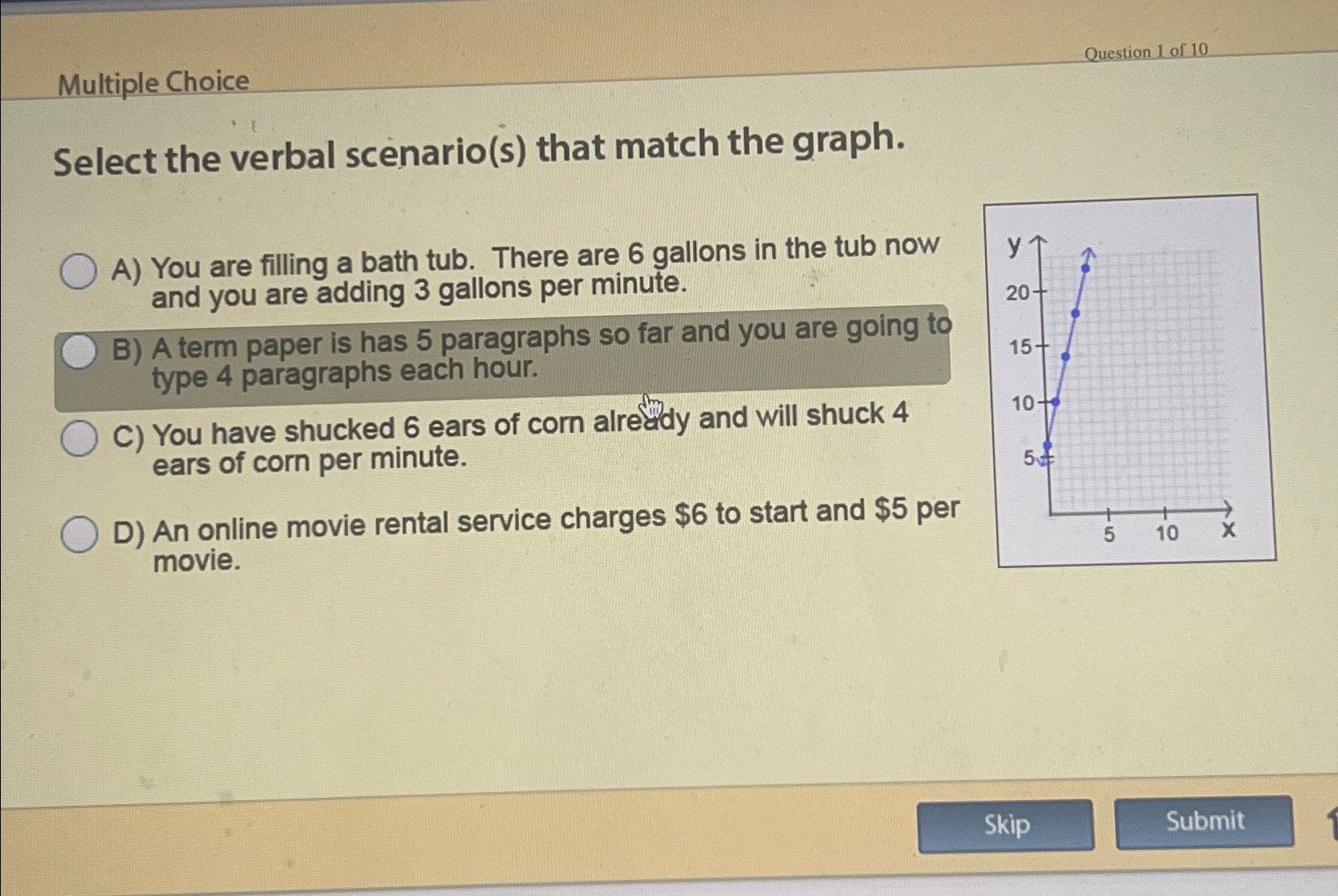 Solved Multiple ChoiceQuestion 1 ﻿of 10Select the verbal | Chegg.com