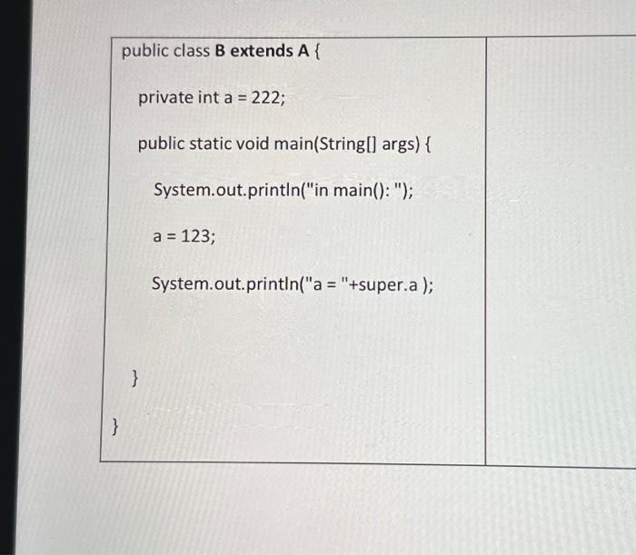 Solved 1.Q2 public class AA ( private int aa = 100; public | Chegg.com