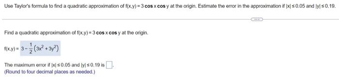 Solved Use Taylor's formula to find a quadratic | Chegg.com