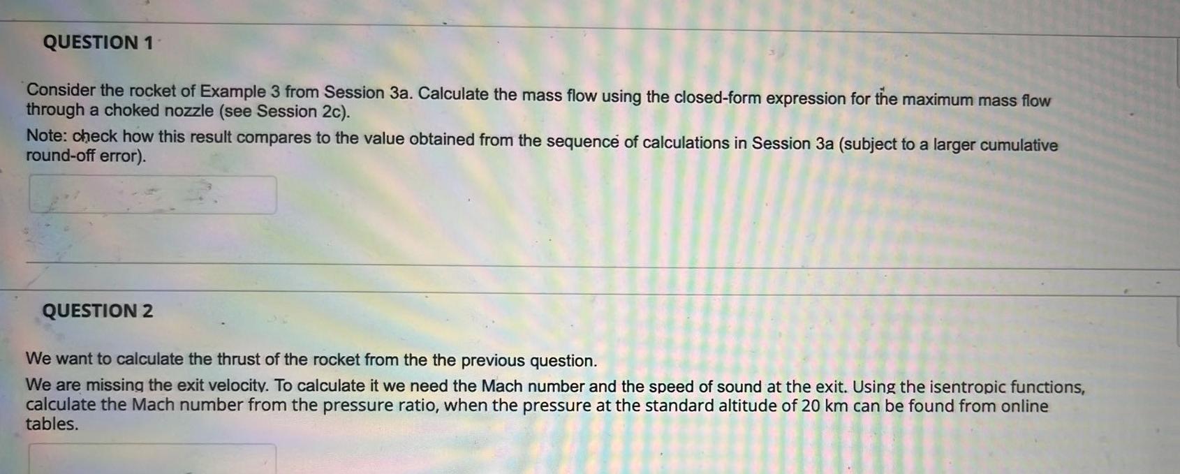 Consider the rocket of Example 3 from Session 3a. | Chegg.com