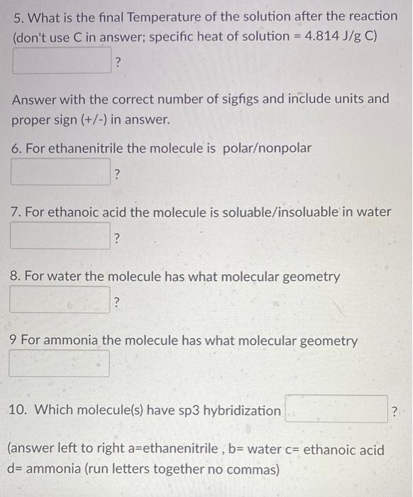 Solved CH3CN + ____ H2O CH3COOH + NH3 1. Balance the | Chegg.com