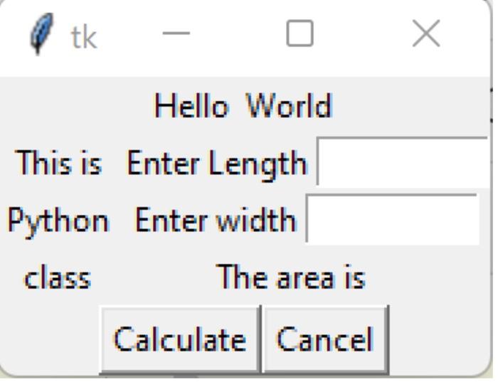 Solved Hello World This is Enter Length Python Enter width | Chegg.com