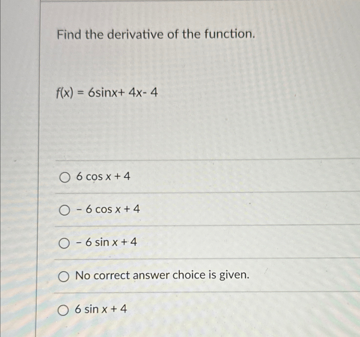 Solved Find the derivative of the | Chegg.com