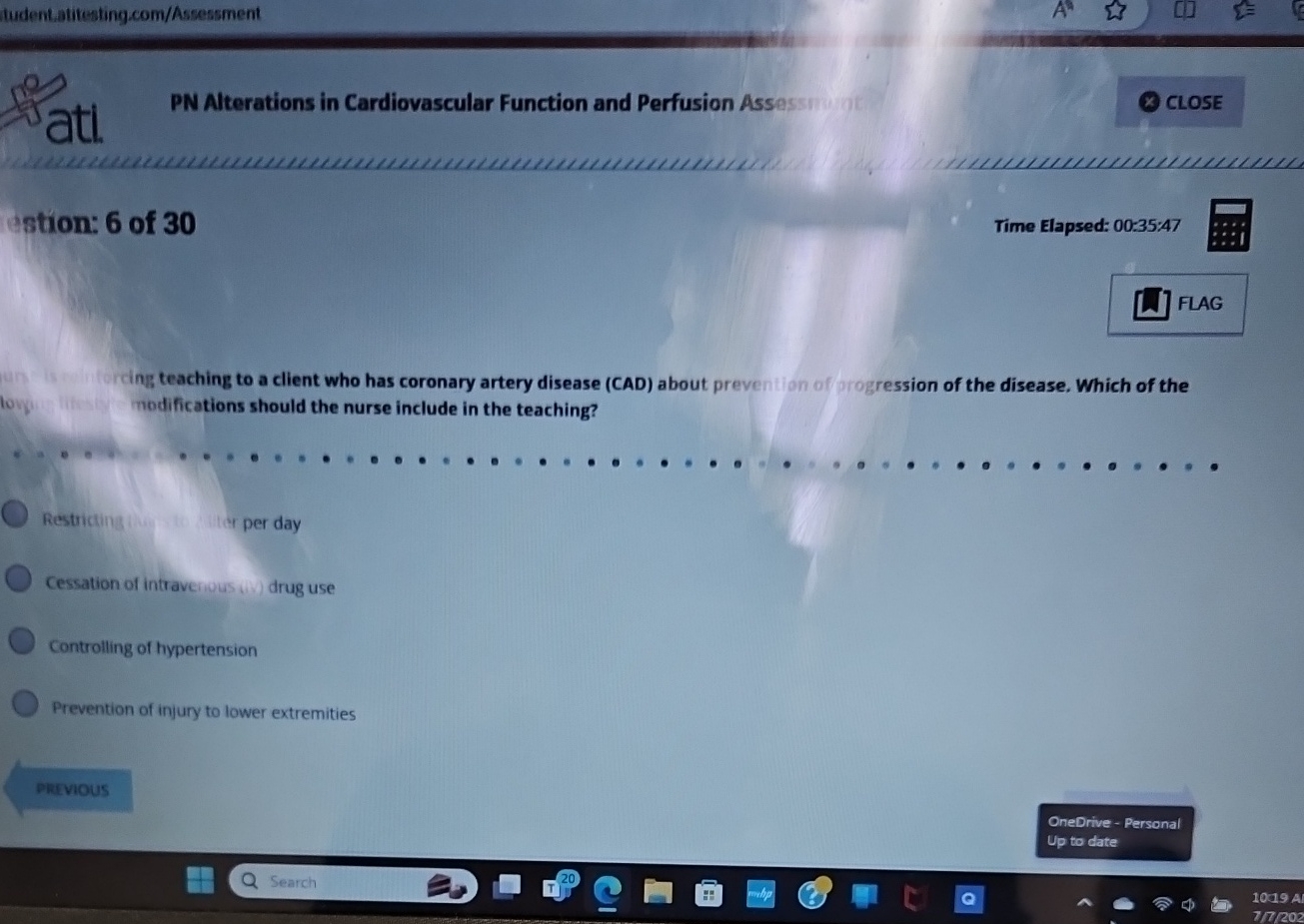 Solved estion: 6 ﻿of 30Time Elapsed: 00:35:47FLAGing | Chegg.com