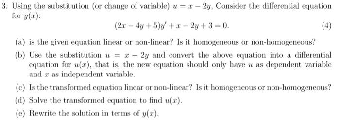 Solved 3. Using the substitution (or change of variable) | Chegg.com