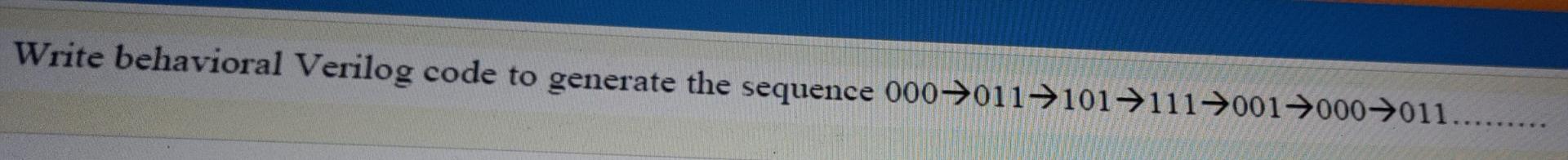 Solved Write behavioral Verilog code to generate the | Chegg.com