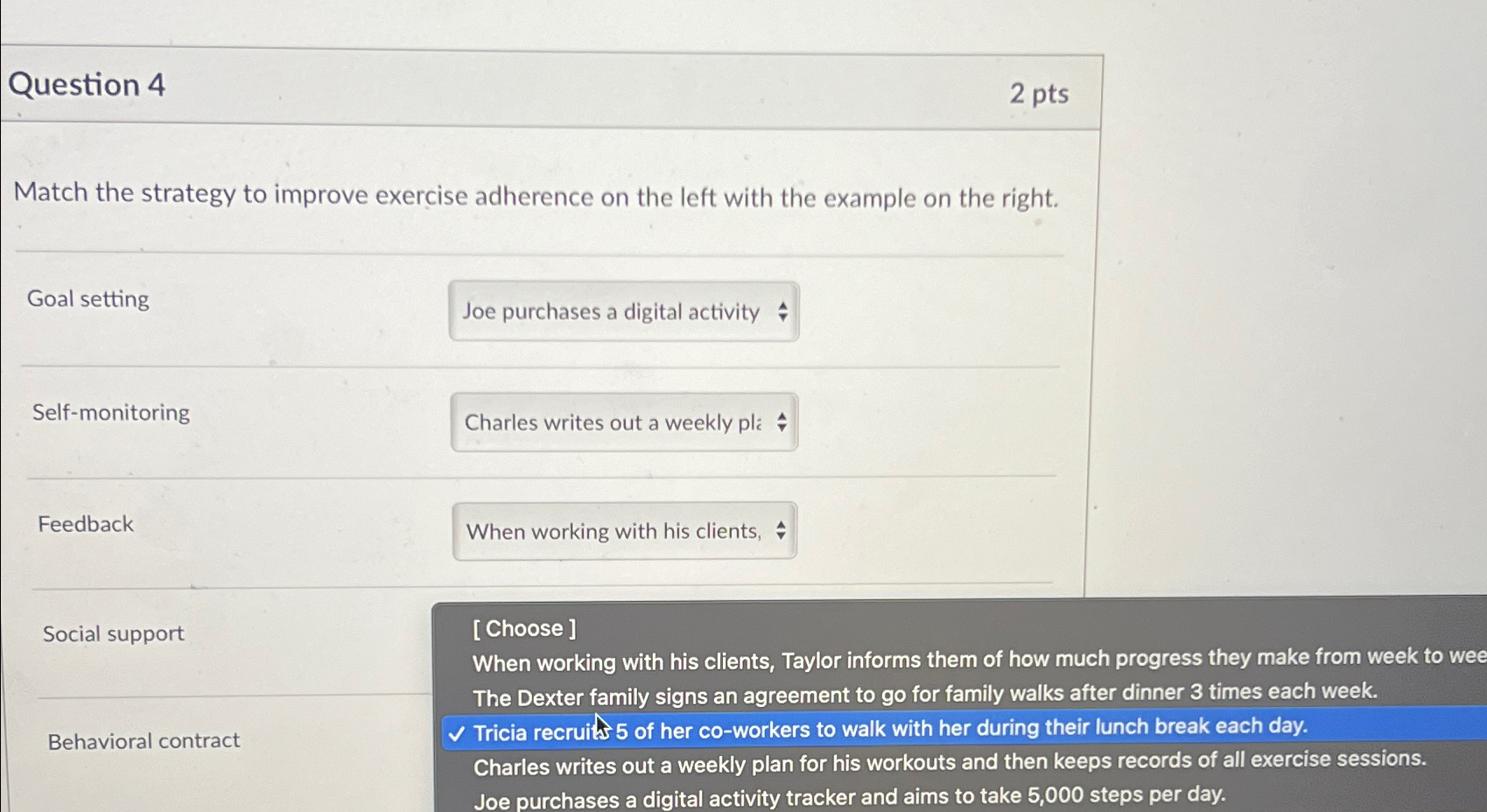 Solved Question 42 ﻿ptsMatch the strategy to improve | Chegg.com