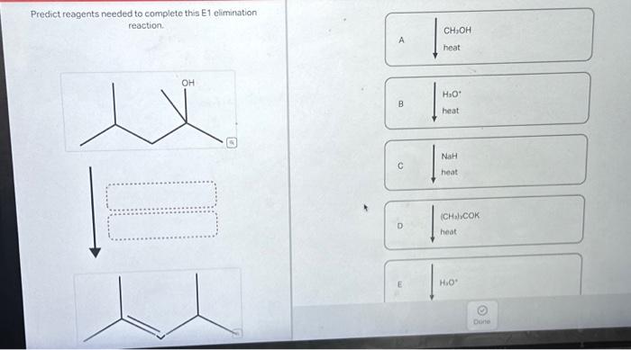 Solved Draw the major organic product of this E1 elimination | Chegg.com