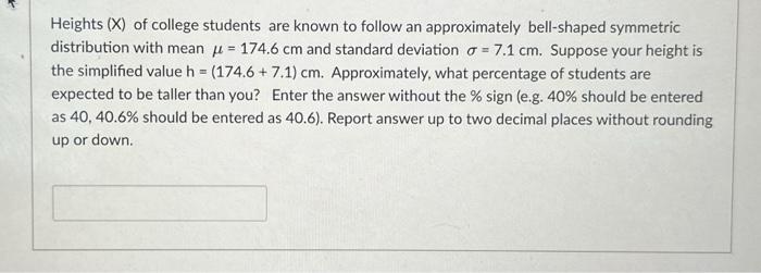 Solved Heights (X) of college students are known to follow | Chegg.com