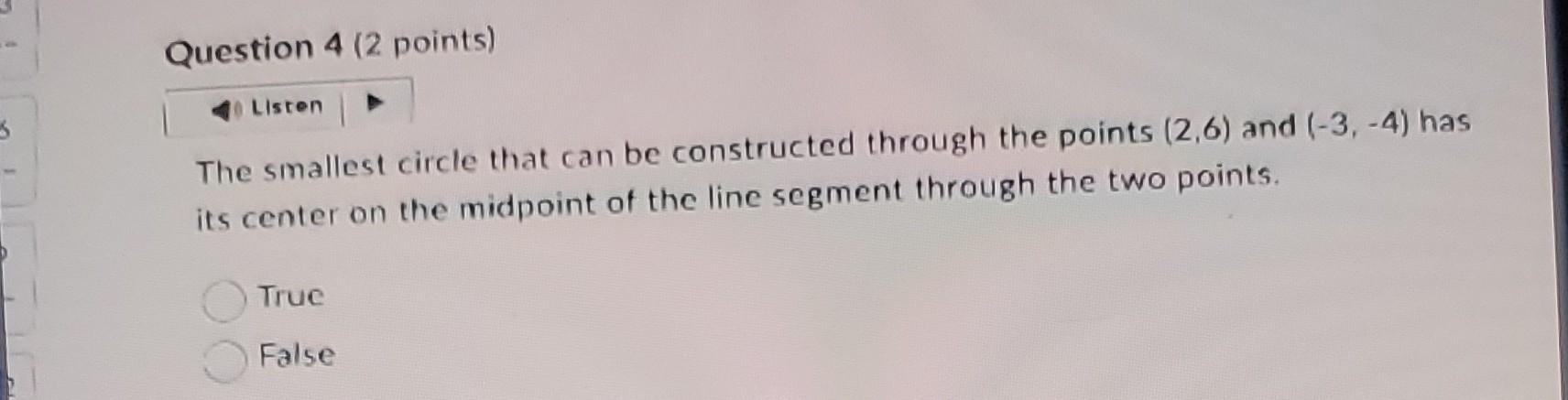 Solved The smallest circle that can be constructed through | Chegg.com