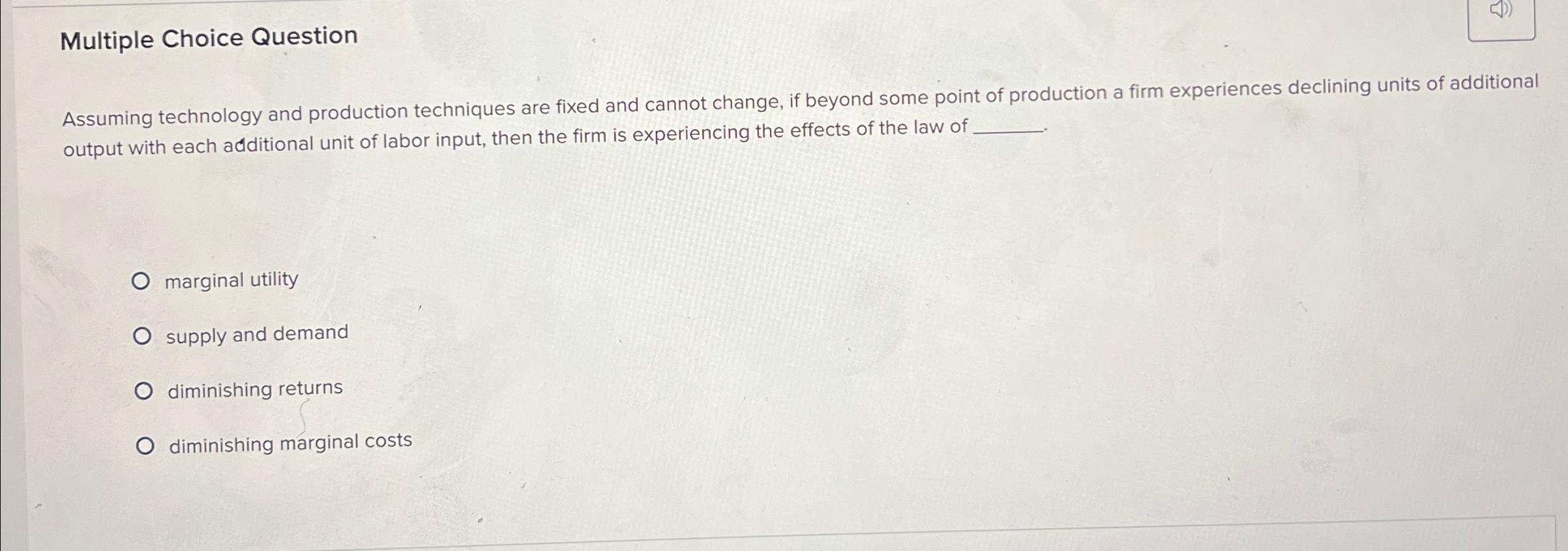 Solved Multiple Choice QuestionAssuming technology and | Chegg.com