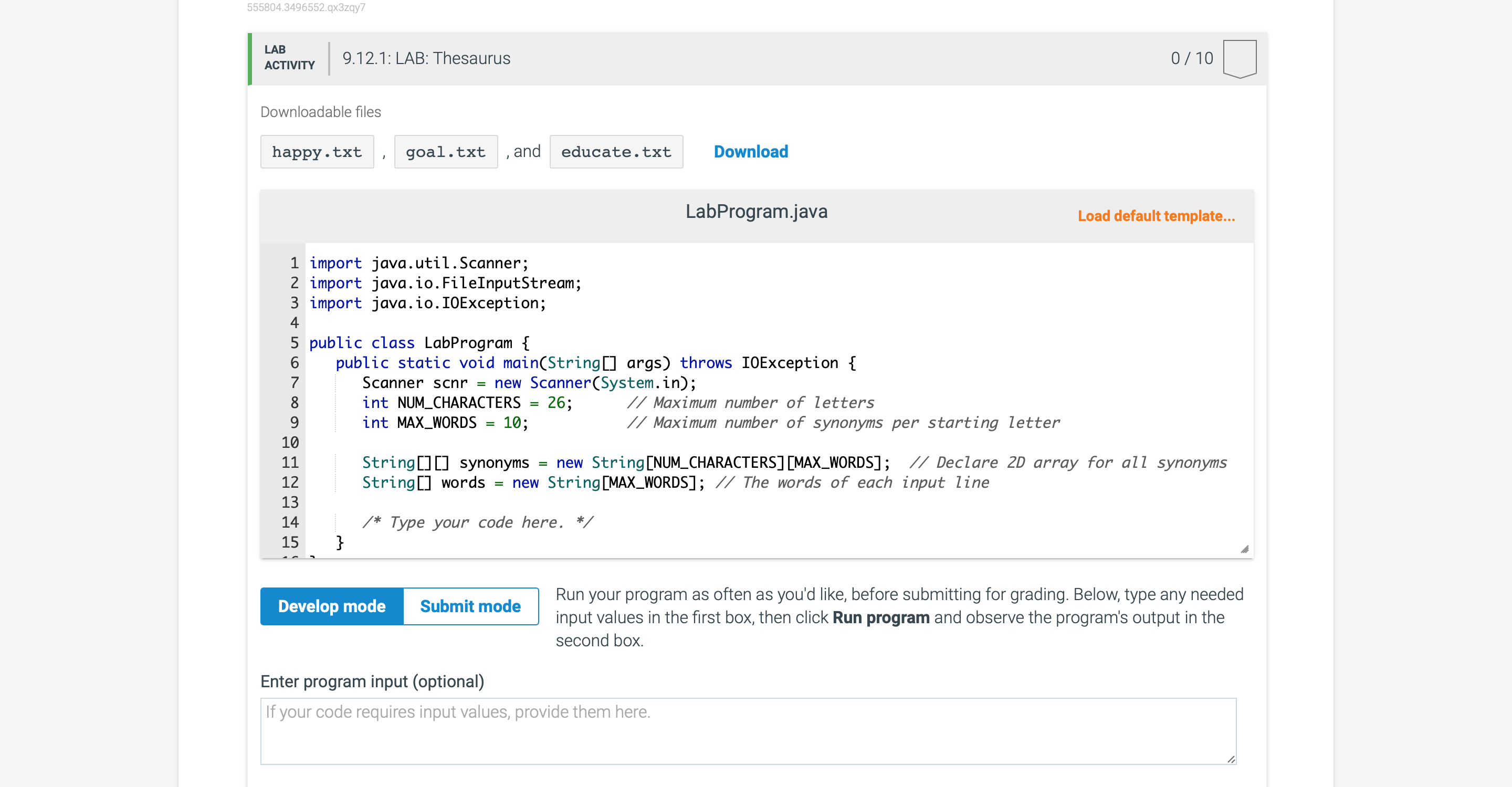 Solved 9.12 ﻿LAB: Thesaurus (In Java Coding Please- ﻿with | Chegg.com