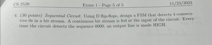 Solved 4. (30 points) Sequential Circuit: Using D | Chegg.com