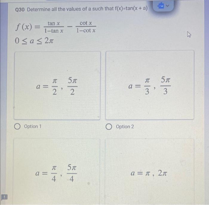 Solved Q30 Determine all the values of a such that | Chegg.com