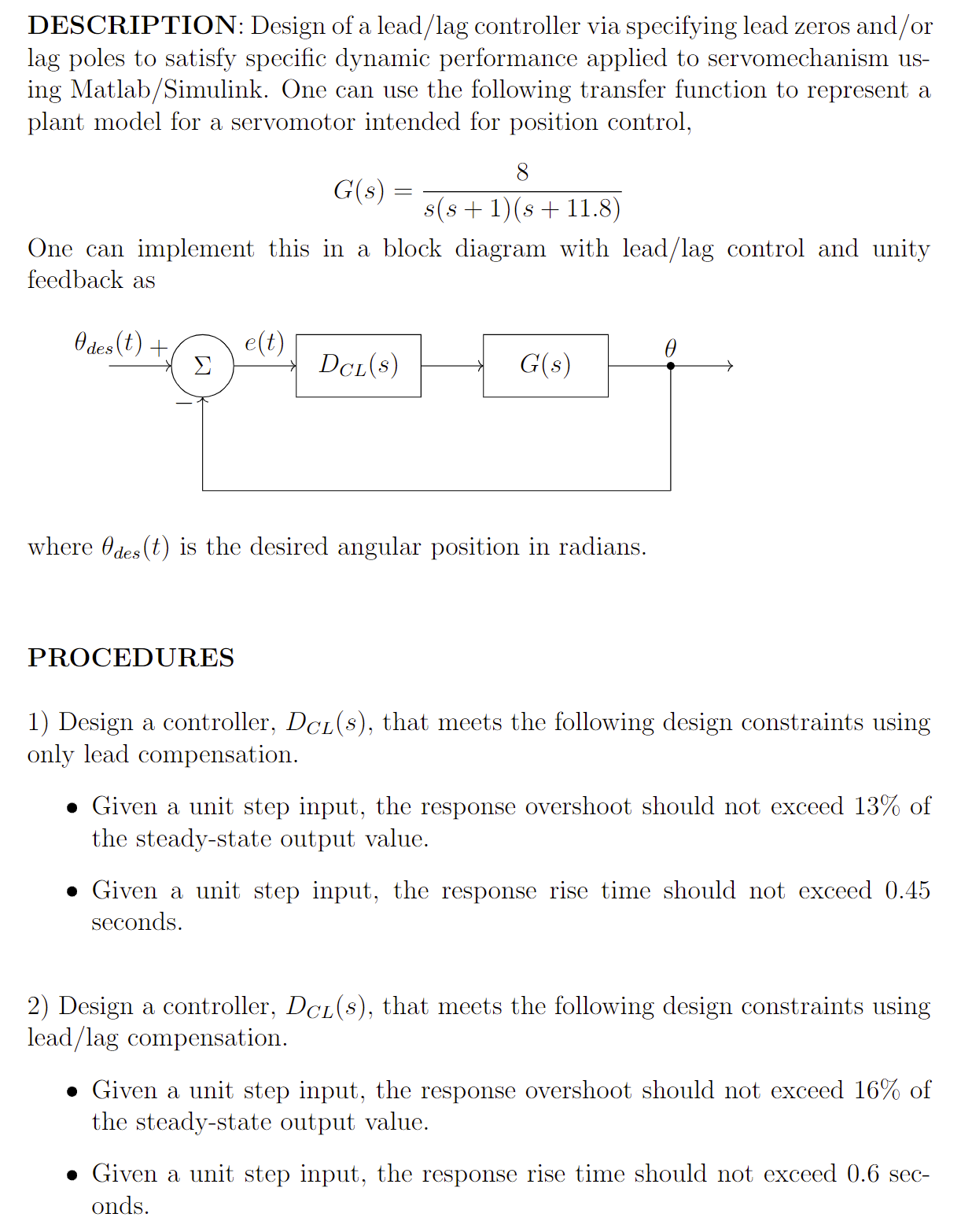 Please help with this Lead/Lag Compensater problem | Chegg.com