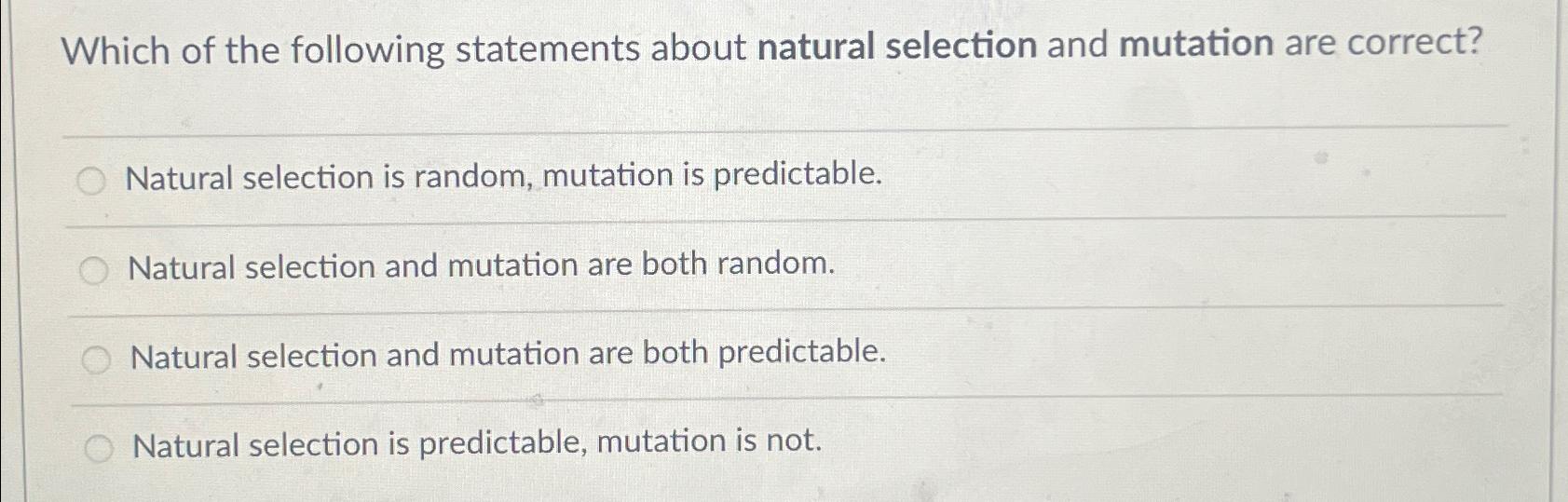 Solved Which of the following statements about natural | Chegg.com