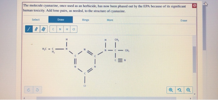 Solved The molecule cyanazine, once used as an herbicide, | Chegg.com