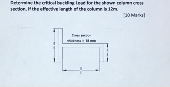 Solved Determine the critical buckling Load for the shown | Chegg.com