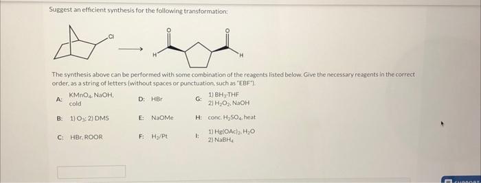 Suggest an efficient synthesis for the following | Chegg.com